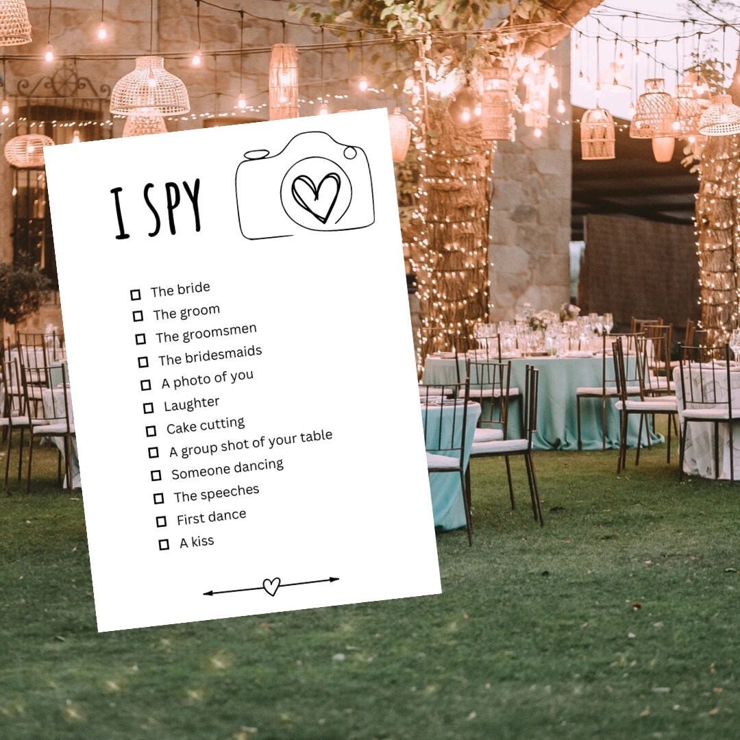 I Spy Wedding Game Printable | Fun Wedding Reception Table Game ...