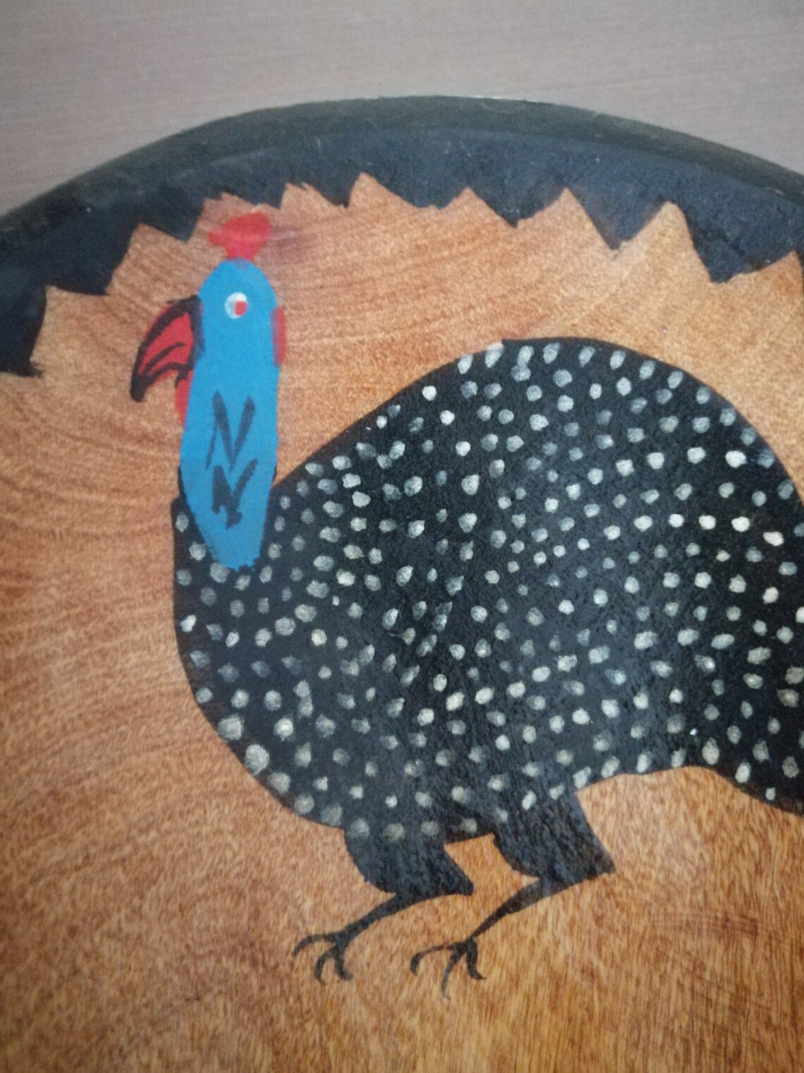 Africa Hand Carved and Hand Painted Guinea Fowl Wood Bowl - Etsy