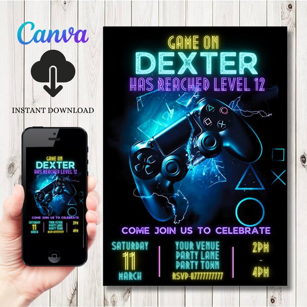 Playstation Invitation Templates - Etsy