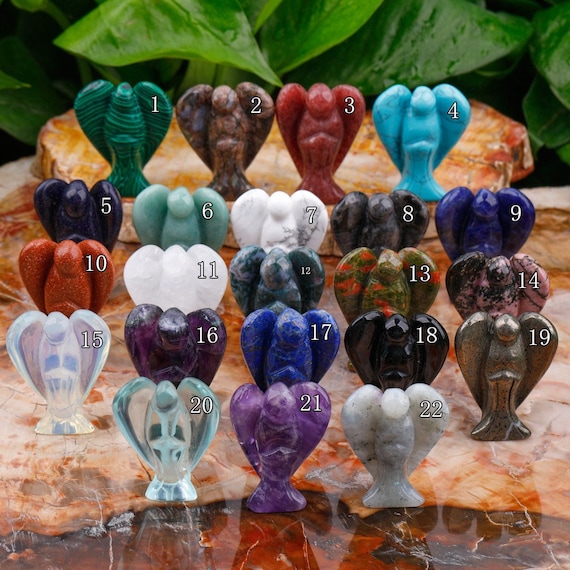 46 Stone 2 Crystal Angel Figurines Carved Genuine Chakra - Etsy Australia