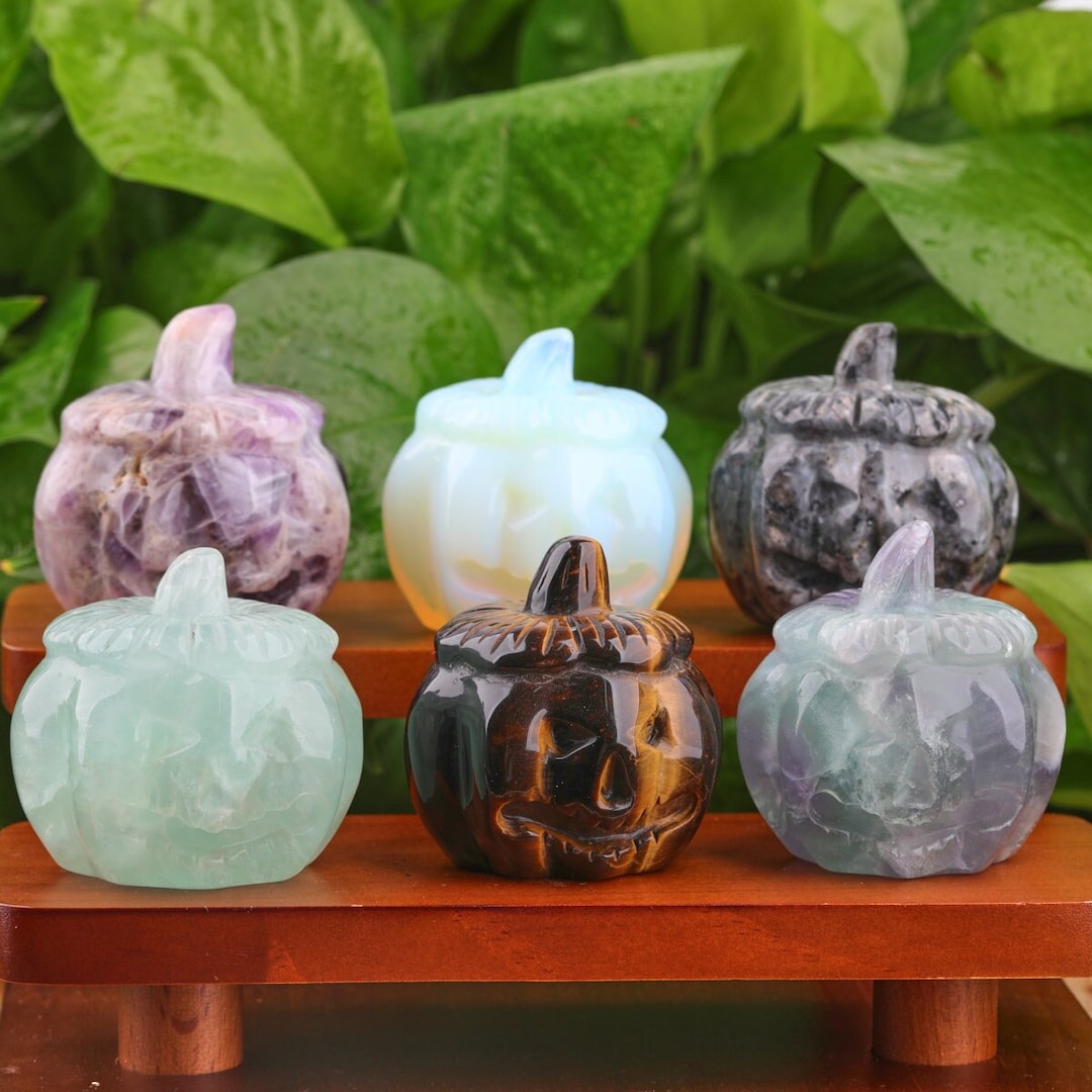 2" Crystal Pumpkin Carving Quartz Halloween - Etsy