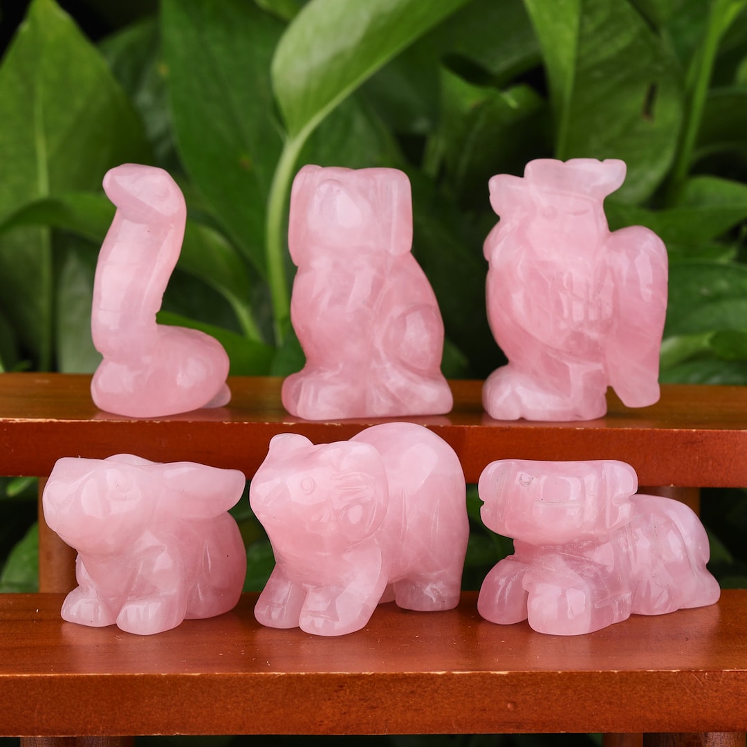 Gemstone Chinese Zodiac Figures Set (cat Rat Ox Tiger Rabbit Dragon ...