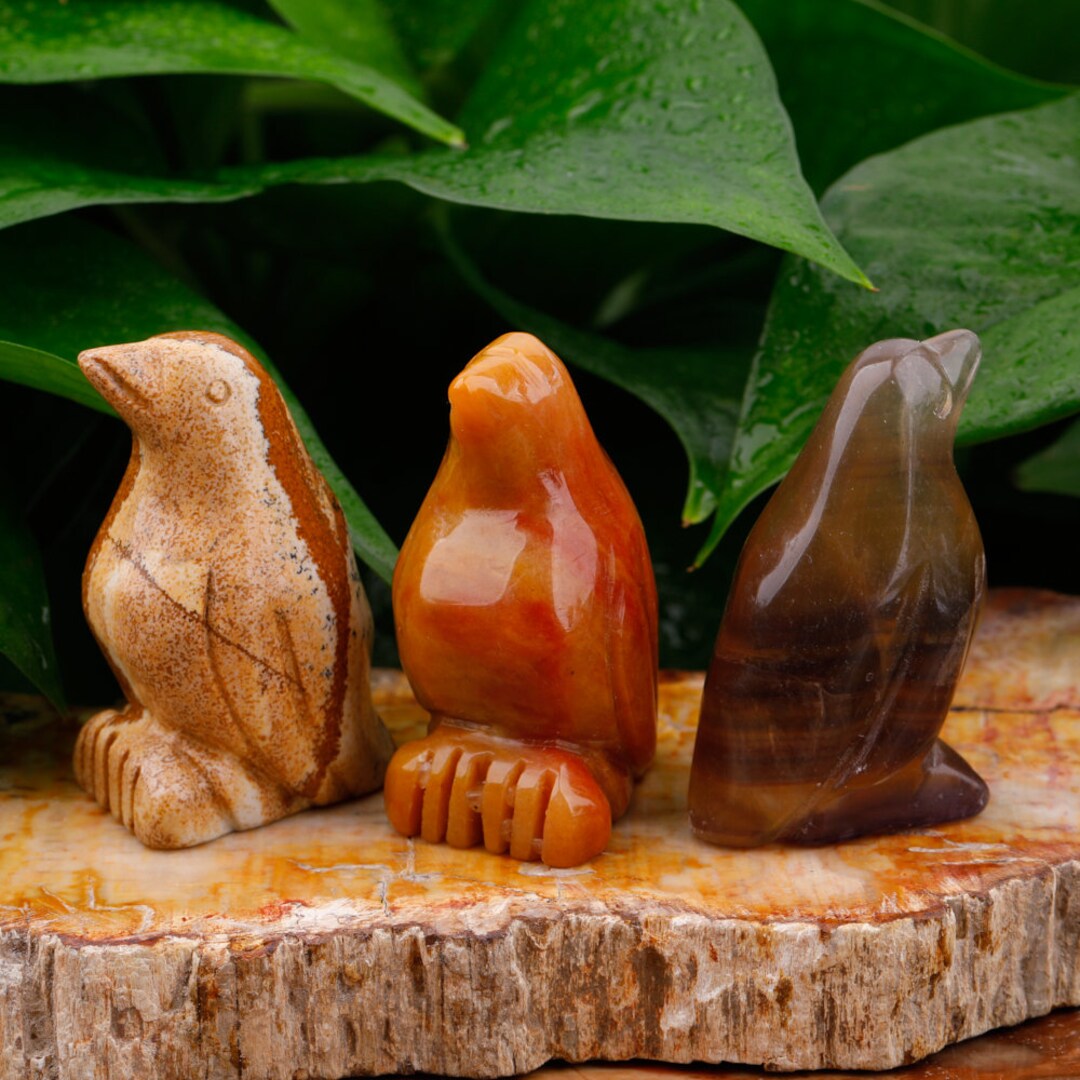 7 Stone, 2 Inch Crystal Penguin Hand Carving, Quartz Crystal, Mineral ...