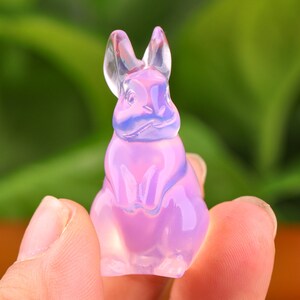 1.5 Inches Crystal Rabbit Carving Small Gemstone Bunny Hand Carved Gift ...