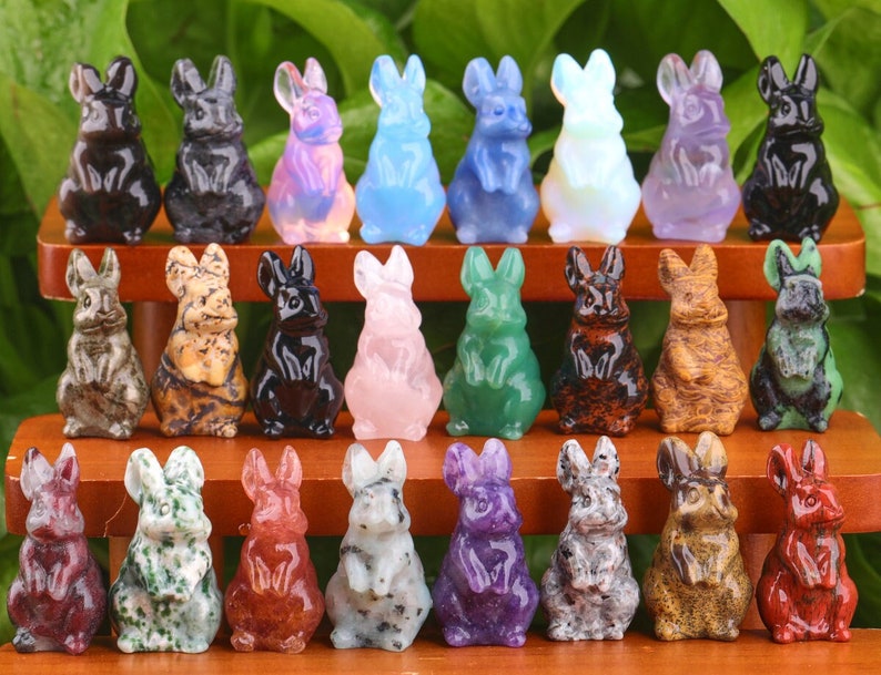 1.5 Inches Crystal Rabbit Carving Small Gemstone Bunny Hand - Etsy