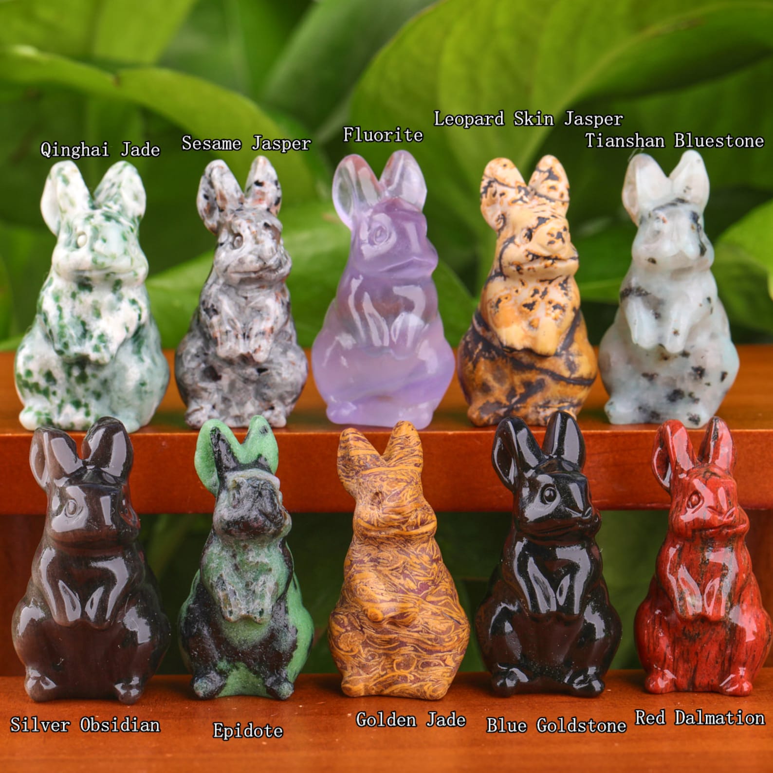 1.5 Inches Crystal Rabbit Carving Small Gemstone Bunny Hand Carved Gift ...