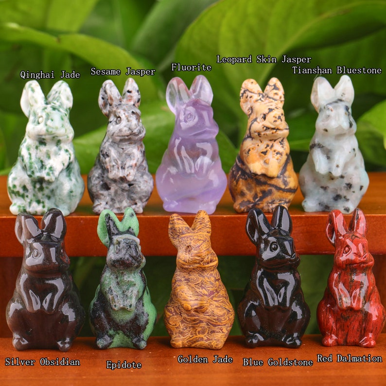 1.5 Inches Crystal Rabbit Carving Small Gemstone Bunny Hand - Etsy