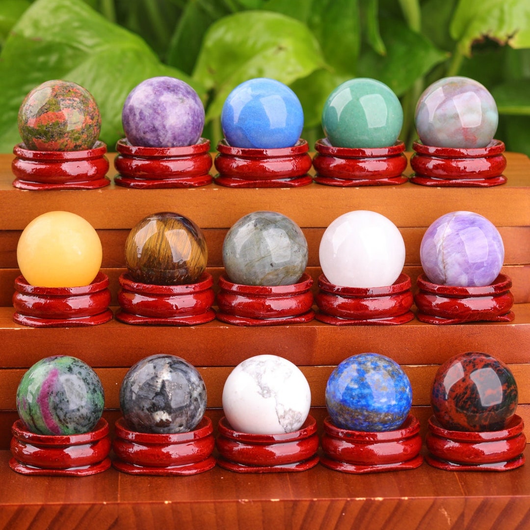 25mm Crystal Sphere Ball Home Decor , Meditation Stone Ball , Healing ...