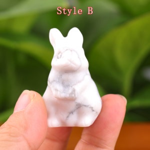 1.5 Inches Crystal Rabbit Carving Small Gemstone Bunny Hand Carved Gift ...
