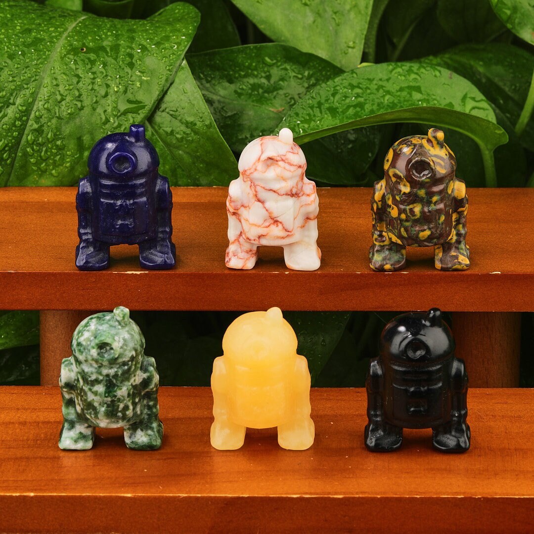 1.5 Inch Crystal Robot Carving Small Gemstone Steampunk Robot Hand ...