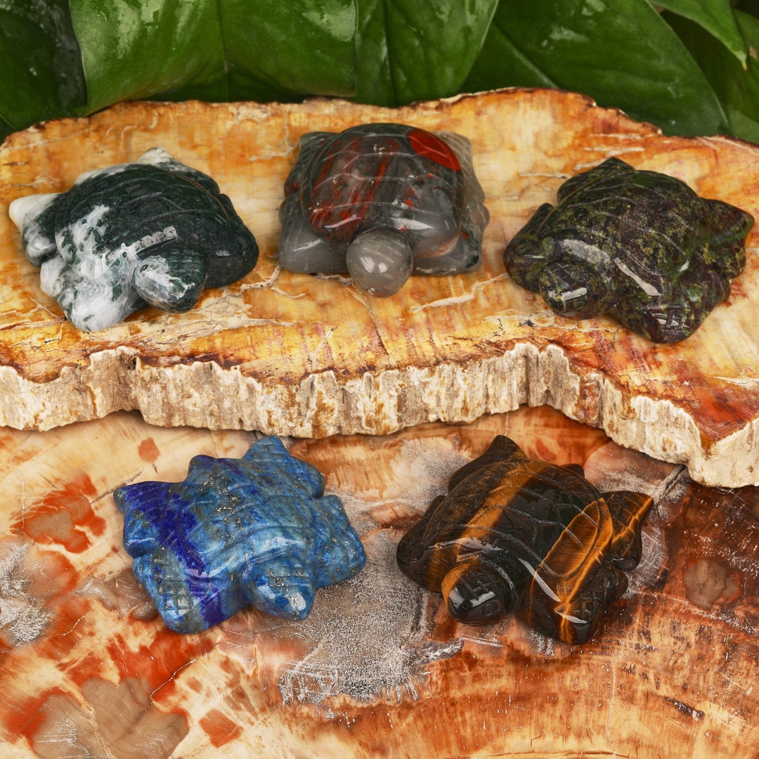 Gemstone Tortoise Hand Carving, Quartz Crystal Sea Turtle, Mineral ...