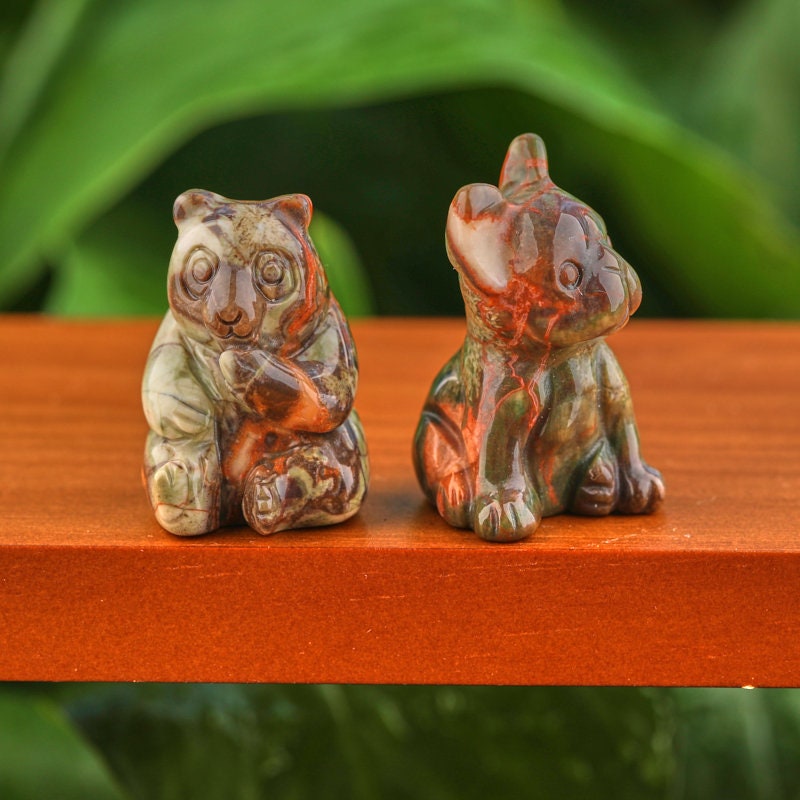 Carved Crystal Animals Figurines Ocean Jasper Animal Shaped - Etsy