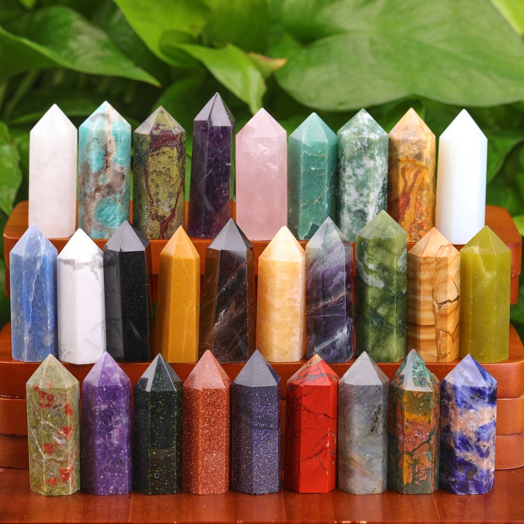 1.7 Inches Crystal Towers 28 Options Healing Energy Point Tower - Etsy
