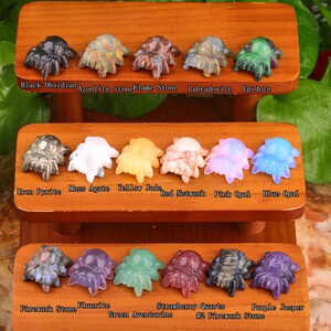 30mm Crystal Spiders Carved Crystal Animals Figurines Labradorite ...
