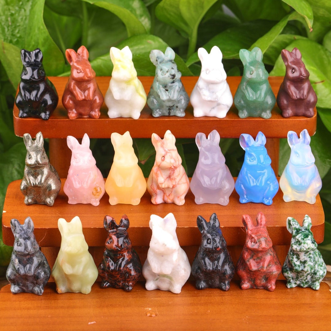 1.5 Inches Crystal Rabbit Carving Gemstone Bunny Hand Carved Gift - Etsy