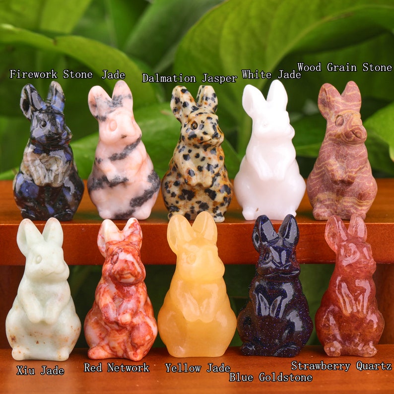 1.5 Inches Crystal Rabbit Carving Small Gemstone Bunny Hand - Etsy