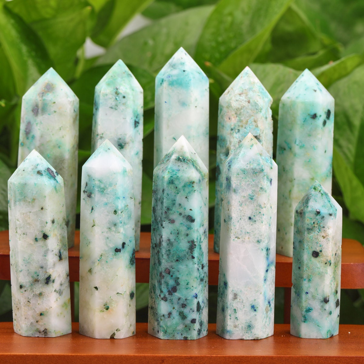 3.5-4" Phoenix Stone Obelisk Point Natural Chrysocolla Tower Crystal ...
