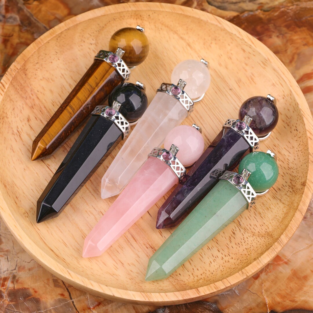 Hexagon Healing Point Pendant, 6 Stone Crystal Pointed, Healing Crystal ...