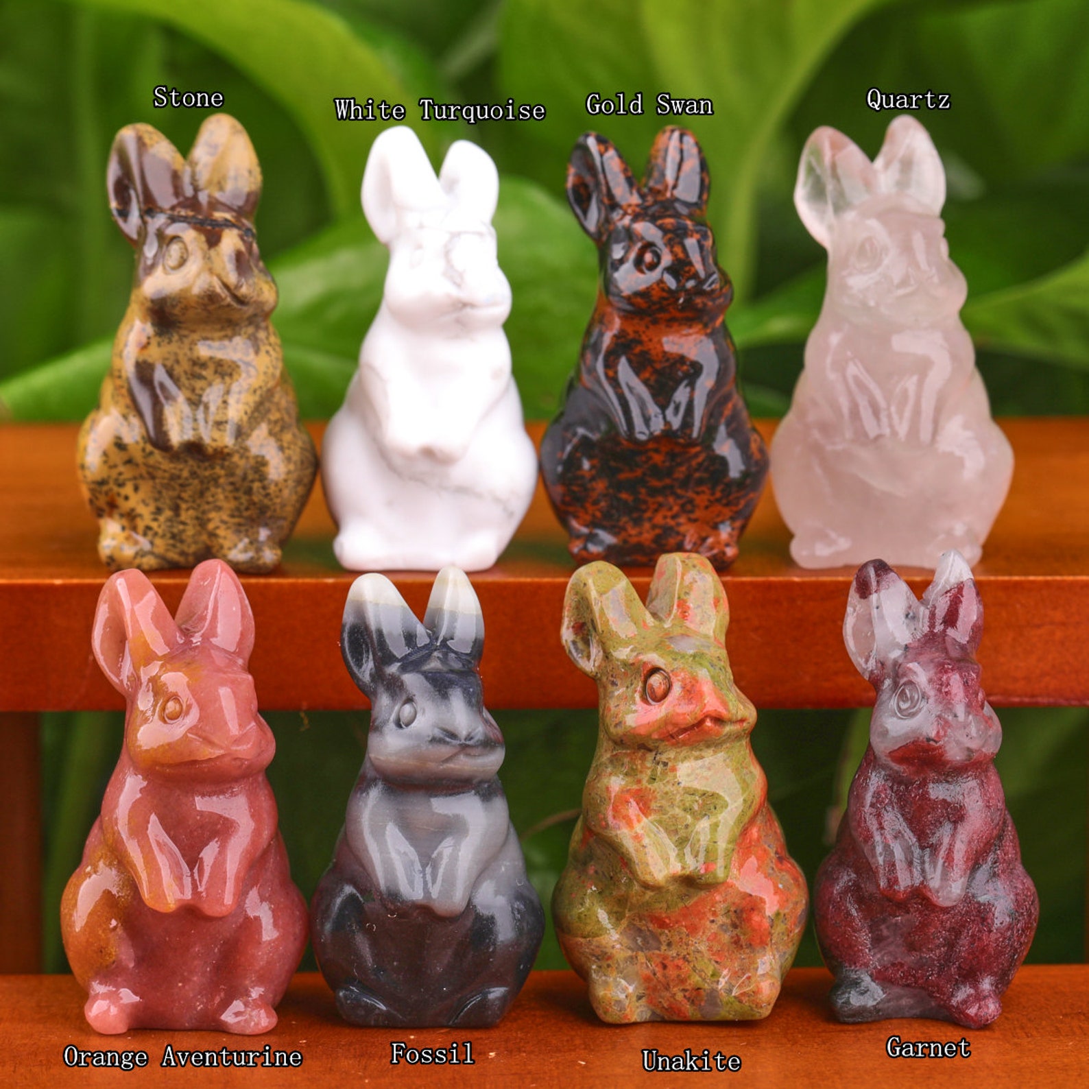1.5 Inches Crystal Rabbit Carving Small Gemstone Bunny Hand Carved Gift ...