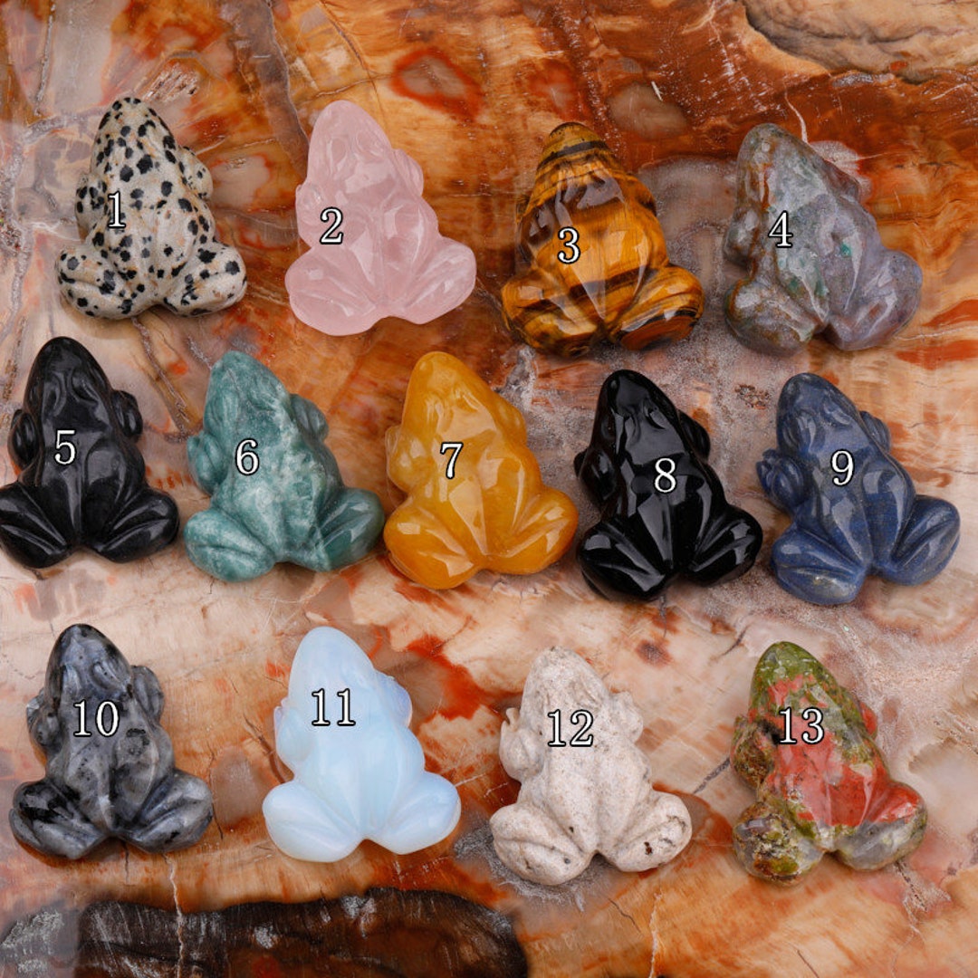 17 Stone, 1.5 Crystal Frog Hand Carving, Quartz Crystal Frog, Mineral ...