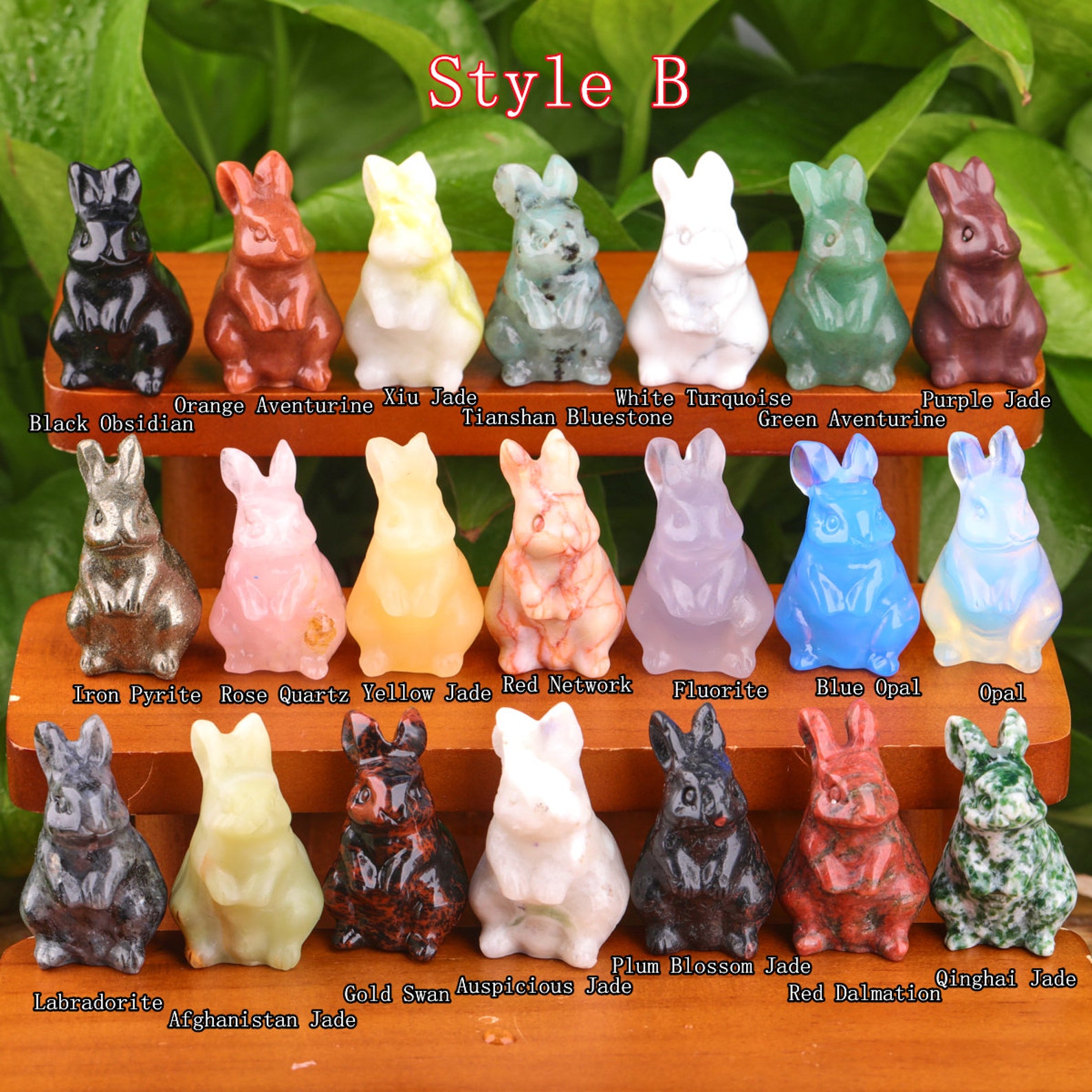 1.5 Inches Crystal Rabbit Carving Small Gemstone Bunny Hand Carved Gift ...