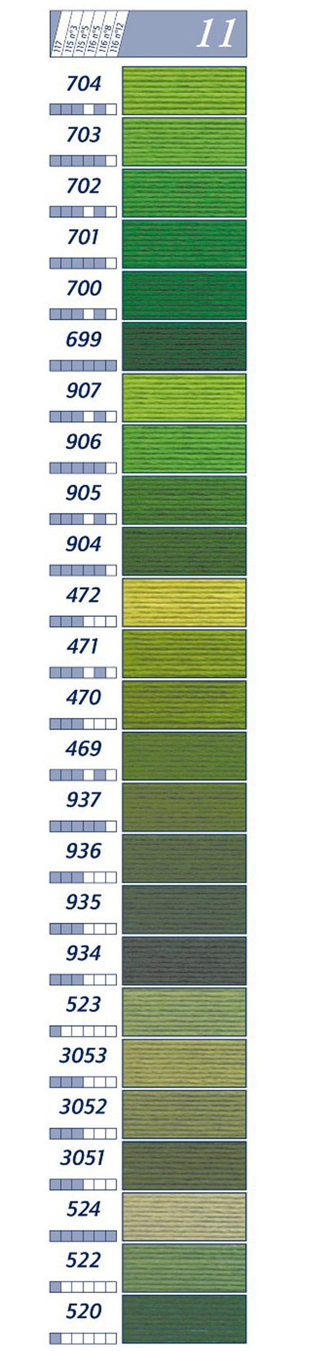 Floss and Perle-cc-11: 704-520 DK Greens Please See Color Card for ...
