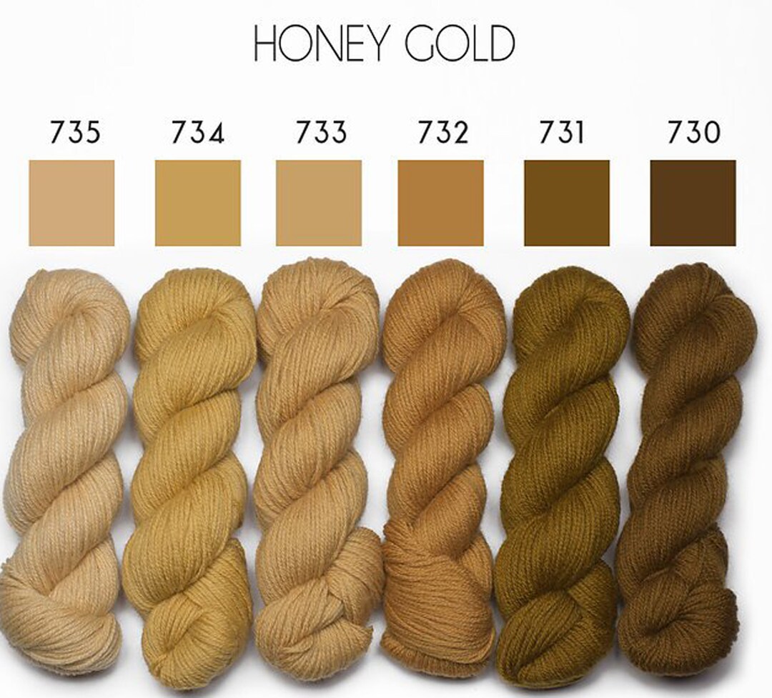 PATN 731-735-honey Gold Family Paternayan Wool Skeins-pre-cut - Etsy