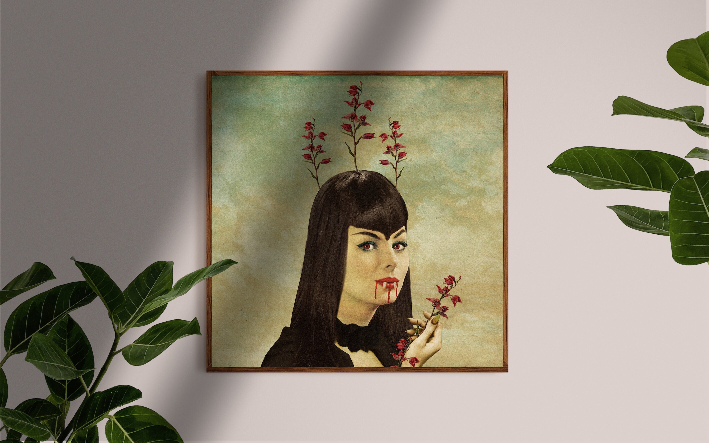 Vampire, Gothic, Botanical Art Print, Gothic Illustration, Vintage Art ...