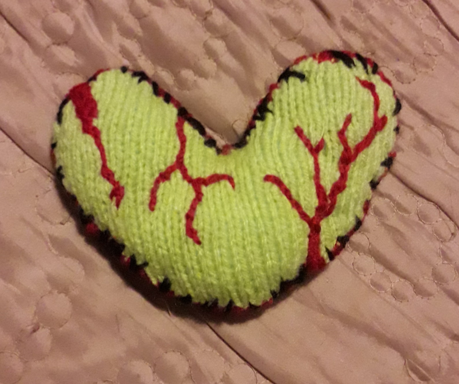 Handmade Knitted Zombie Heart. Green Zombie Heart. Undead Love. Undying ...