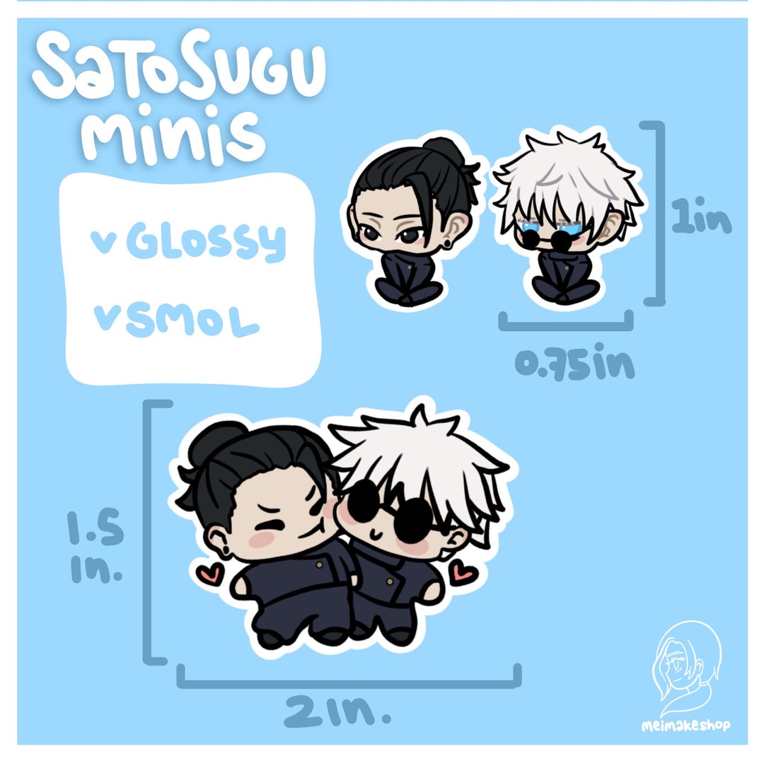 JJK Satosugu Mini Sticker | Glossy Chibi Anime Decal - Etsy