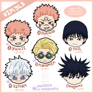 JJK Anime | Chibi Vinyl Stickers | Glossy, Matte, Holographic - Etsy Canada
