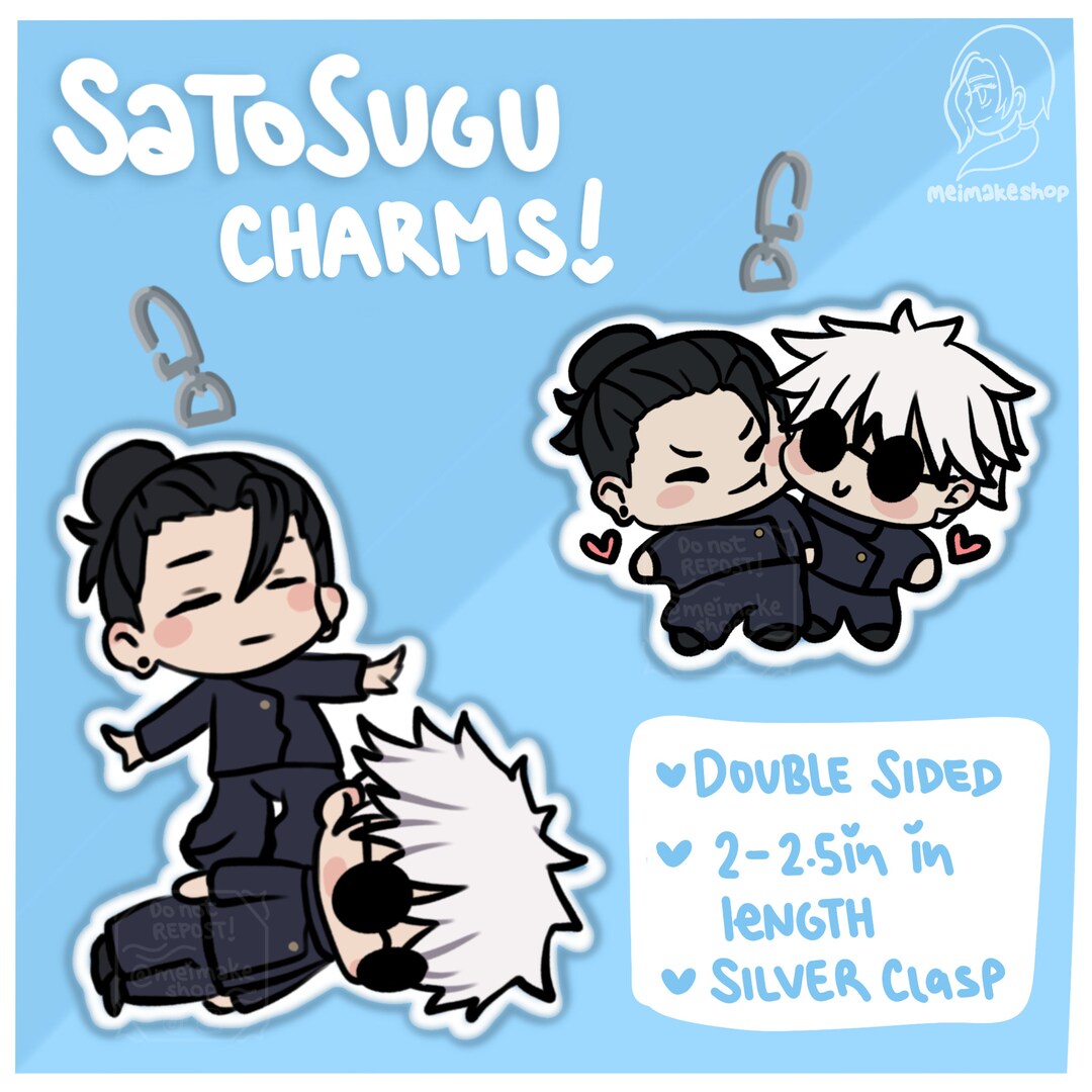 JJK Satosugu Acrylic Charm | Glossy Chibi Anime Double Sided Keychain ...