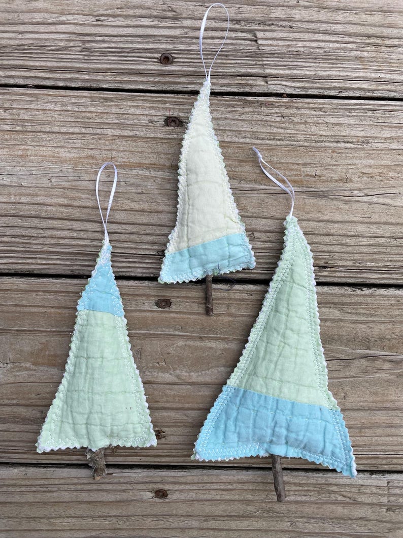 Quilted Christmas Tree Ornaments - Etsy