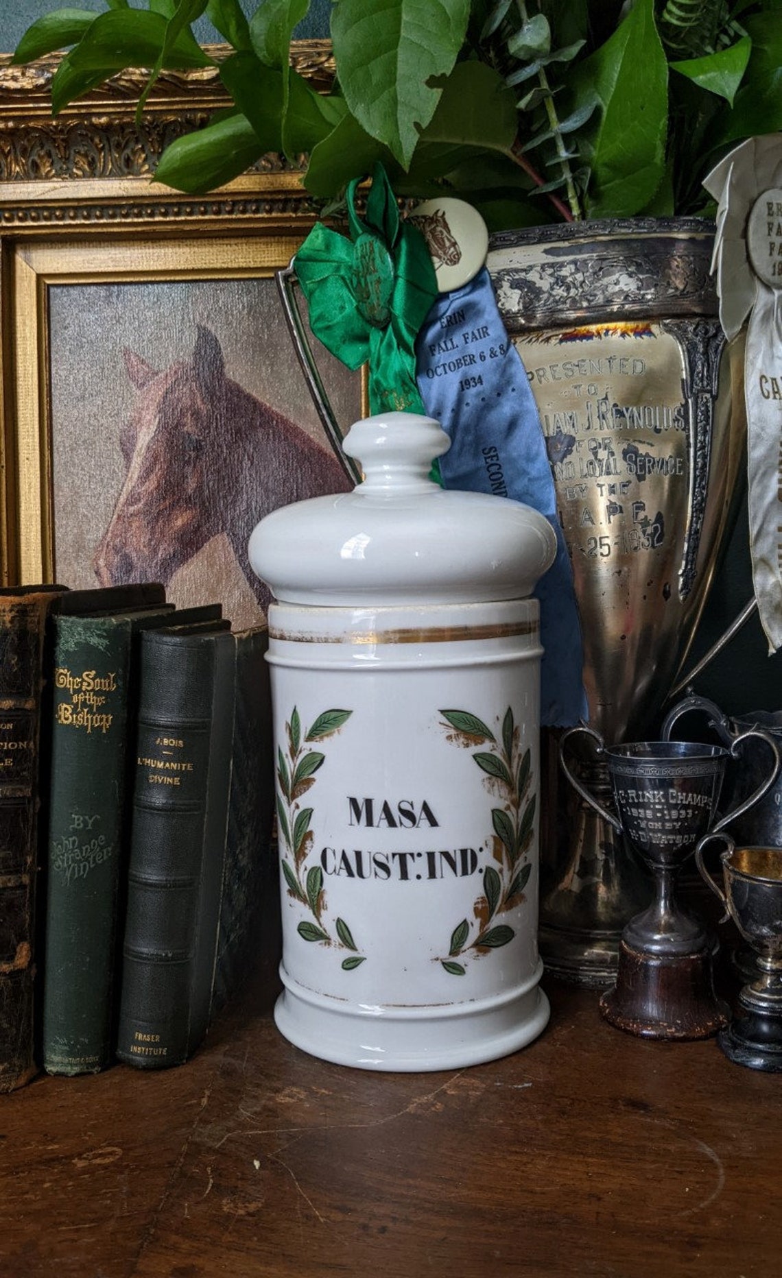 Large Antique Apothecary Jar - Etsy