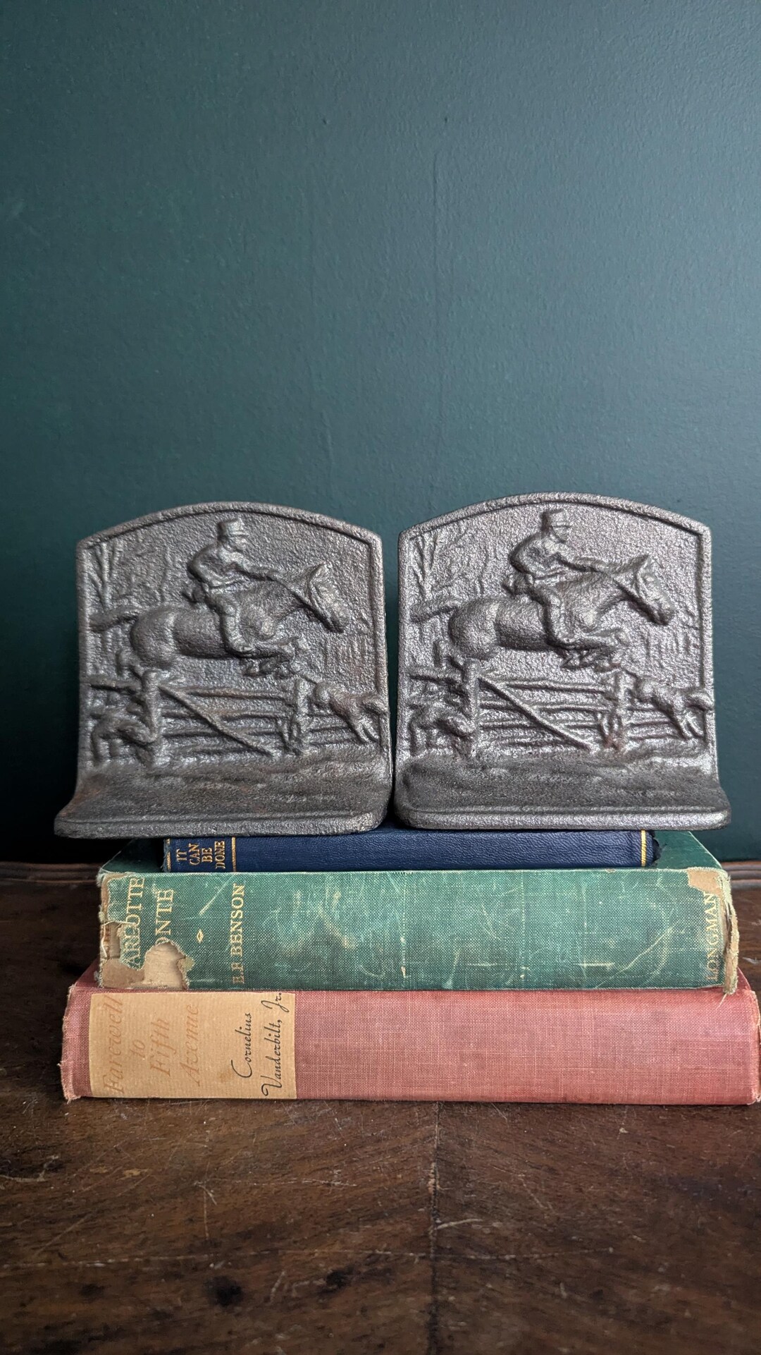 Antique Hubley Equestrian Cast Iron Bookends - Etsy