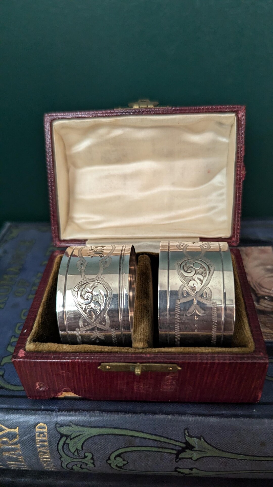 1907 Antique Monogram Sterling Napkin Rings in Their Original Case - Etsy