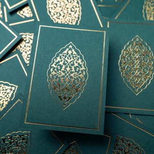 Islamic Green and Gold Foil Illumination Art Sticker | Quran Bookmark ...