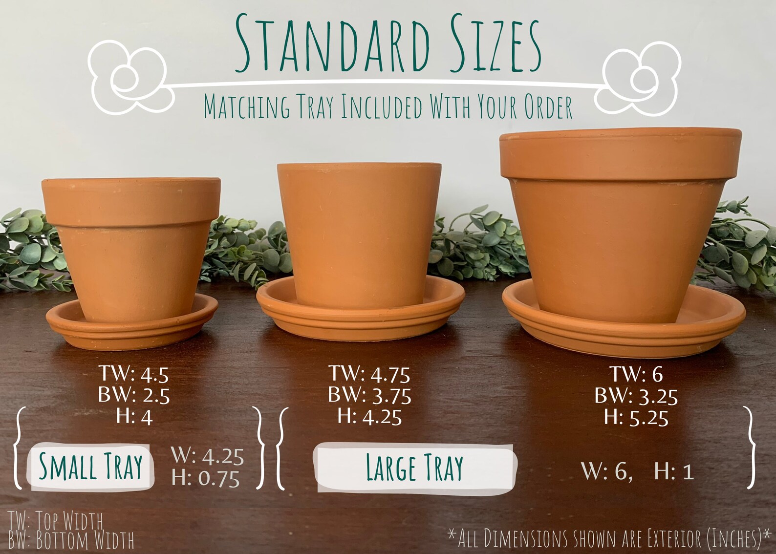 Daisy Planter With Drainage Tray Custom Flower Terracotta | Etsy