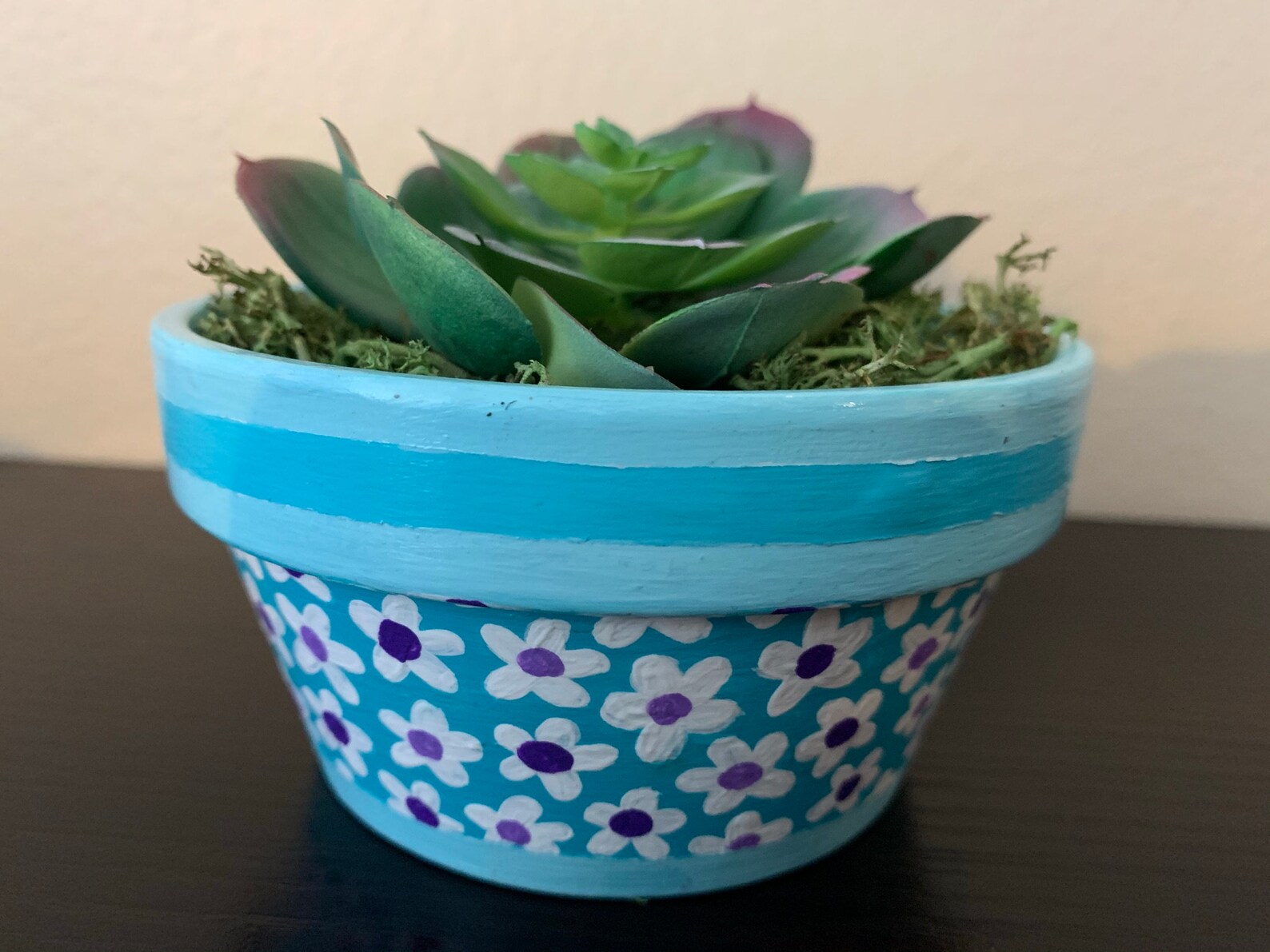 Daisy Planter With Drainage Tray Custom Flower Terracotta - Etsy
