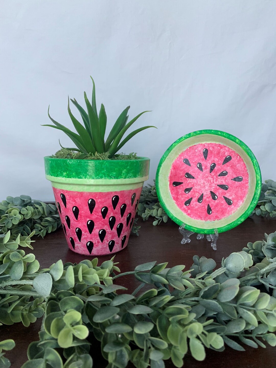 Watermelon Planter With Drainage Tray Custom Fruit Terracotta Pot With ...
