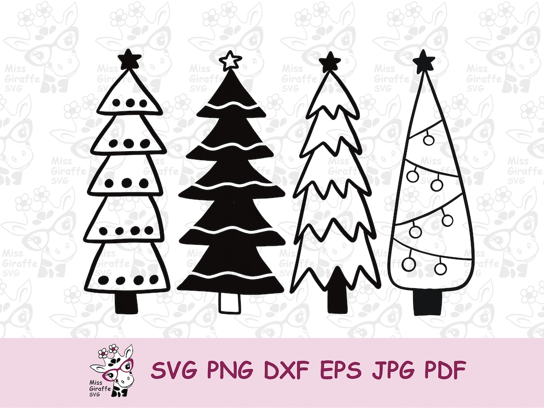 Großer Tannenbaum SVG Handgezeichnete SVG Dateien für Cricut ...