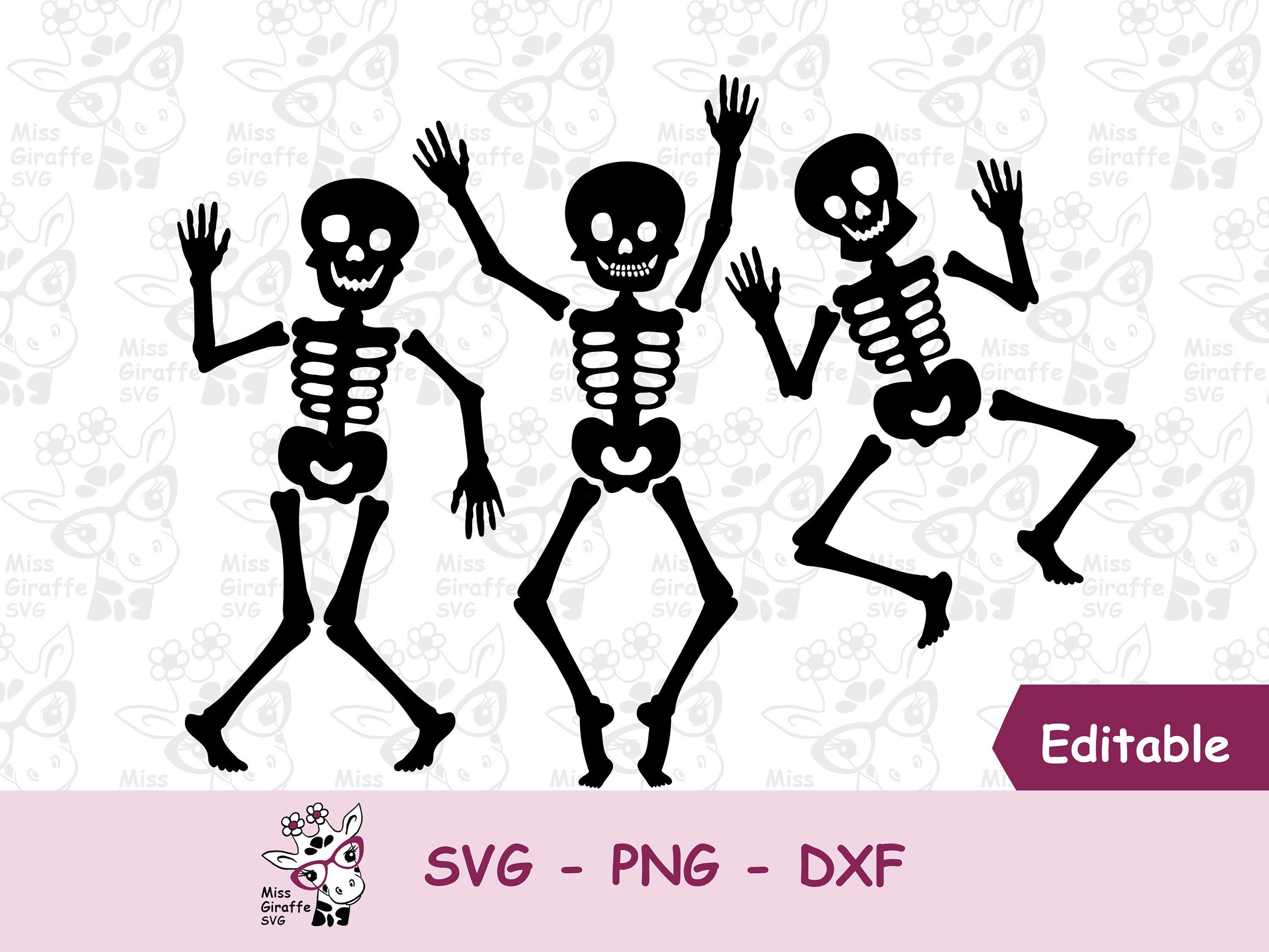 Dancing Skeletons SVG Editable Cut File for Cricut Silhouette Hand ...