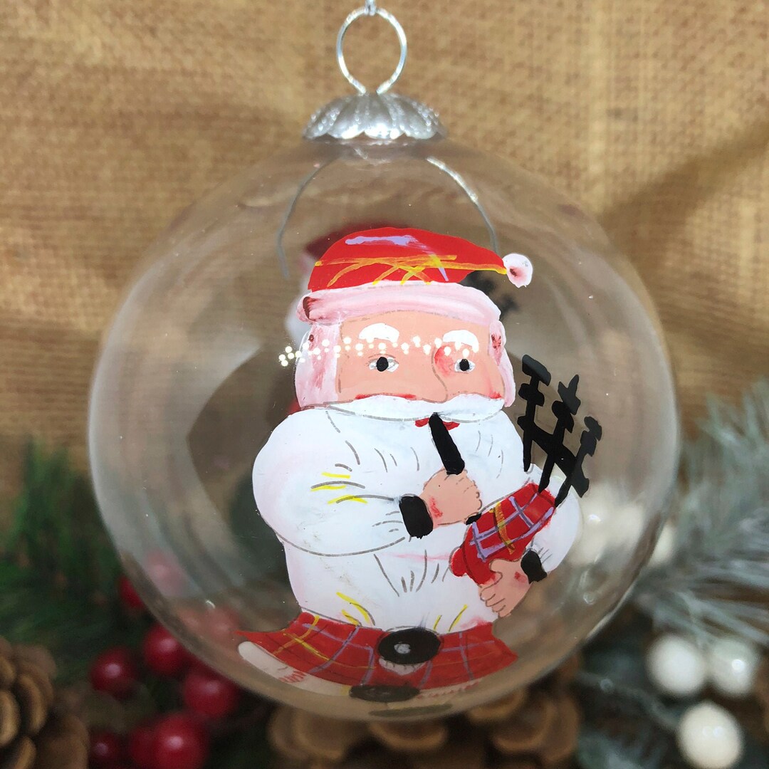 Hand Painted Cheeky Bum Santa Glass Christmas Bauble With Gift Box - Etsy