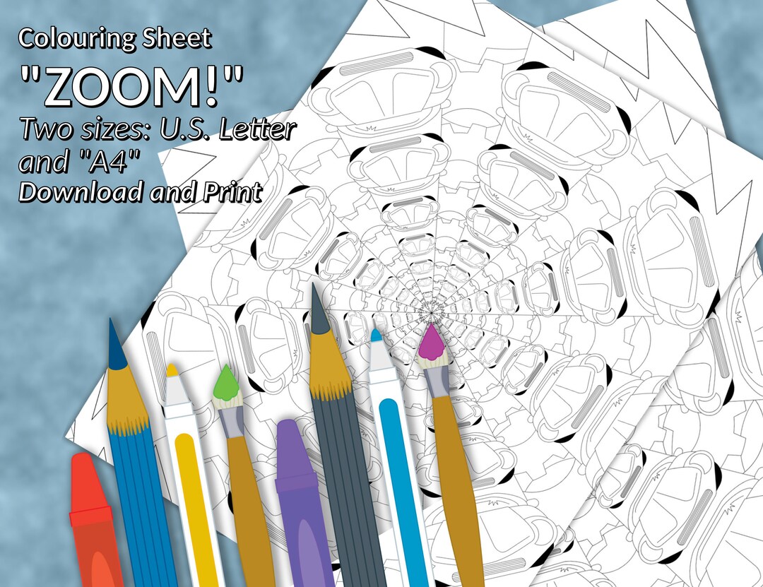 ZOOM! Coloring Sheet - U.S. Letter and A4 Digital Download - Etsy