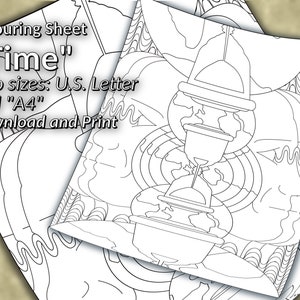 Time Coloring Sheet - U.S. Letter and A4 Digital Download - Etsy