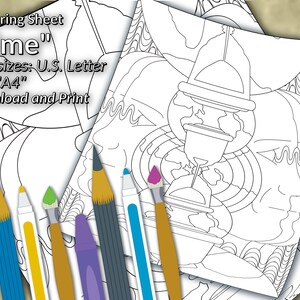 Time Coloring Sheet - U.S. Letter and A4 Digital Download - Etsy