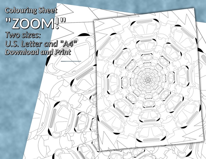 ZOOM! Coloring Sheet - U.S. Letter and A4 Digital Download - Etsy