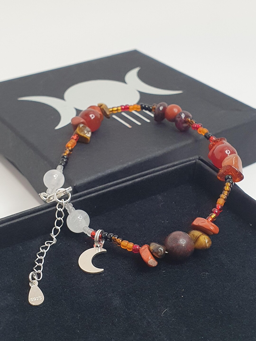 Red Crystal Moon Bracelet. (matching Items Available.) - Etsy
