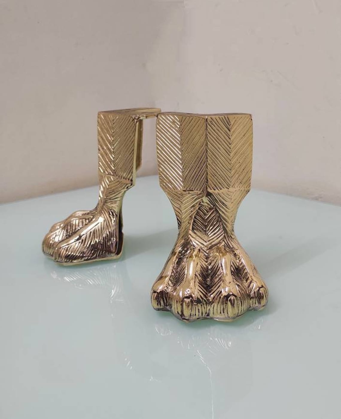 Set of 4, 5" DIY Heavy Duty Lion's Feet SOLID BRASS Artistic Sofa Legs ...