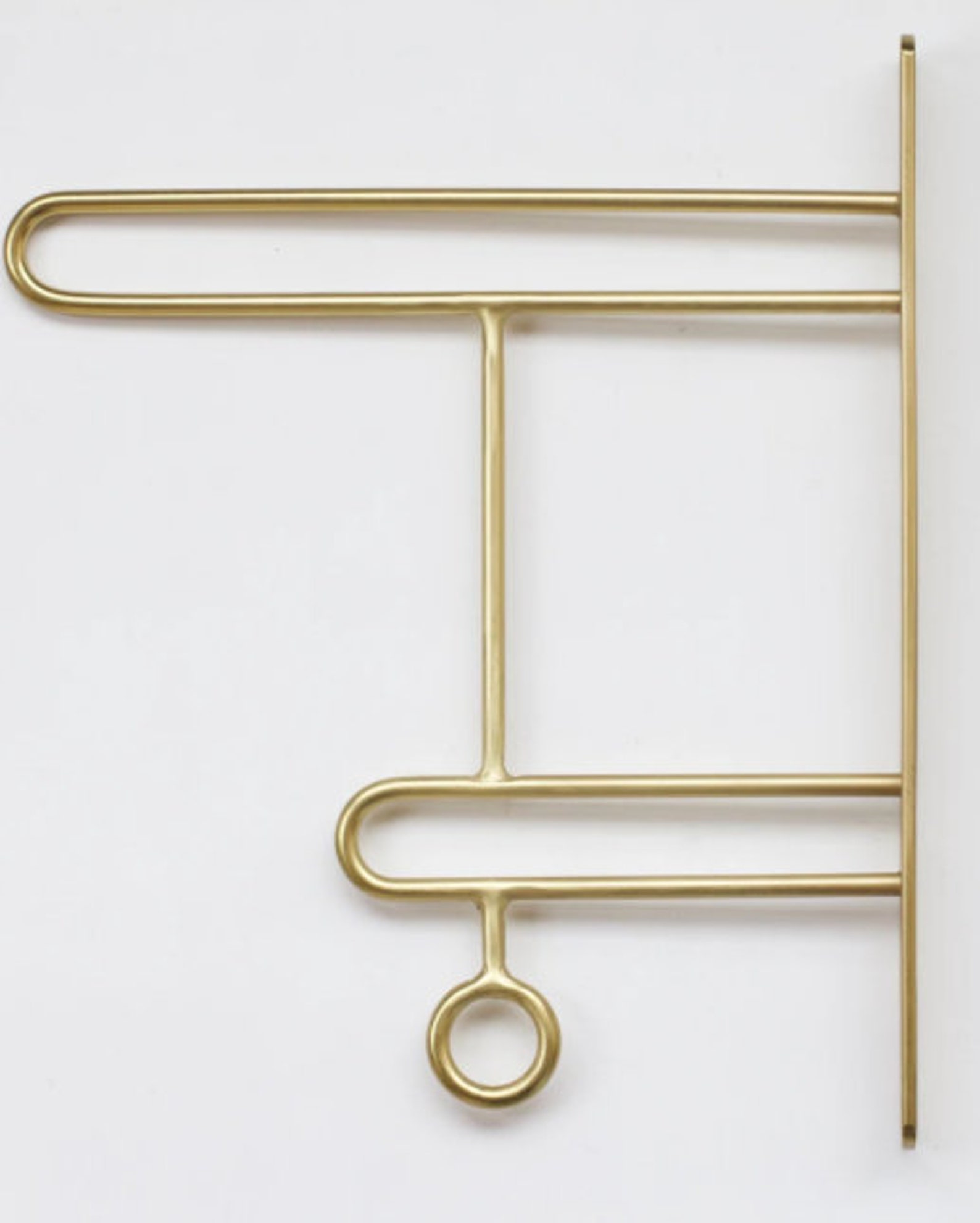 Set of 2 Solid Brass Artistic Brackets Modern DOUBLE Wall | Etsy